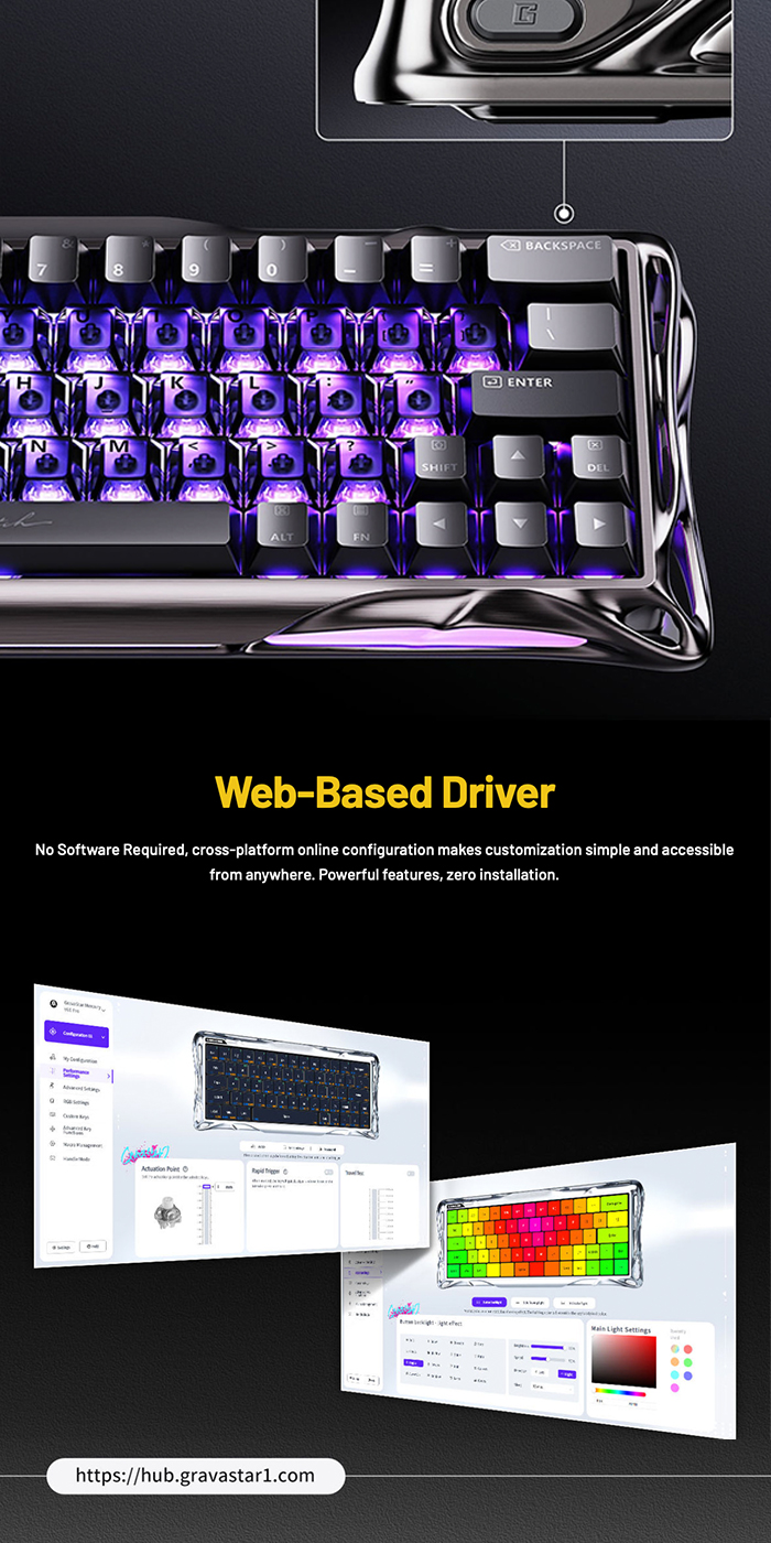 Gravastar Mercury V60 Pro 60% Gaming Hall Effect UFO Magnetic Switch ...