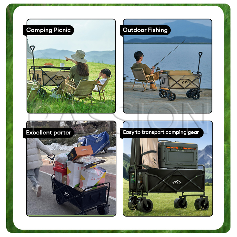 WTHB 300L Outdoor Wagon Trolley Heavy duty Foldable Trolley Camping ...