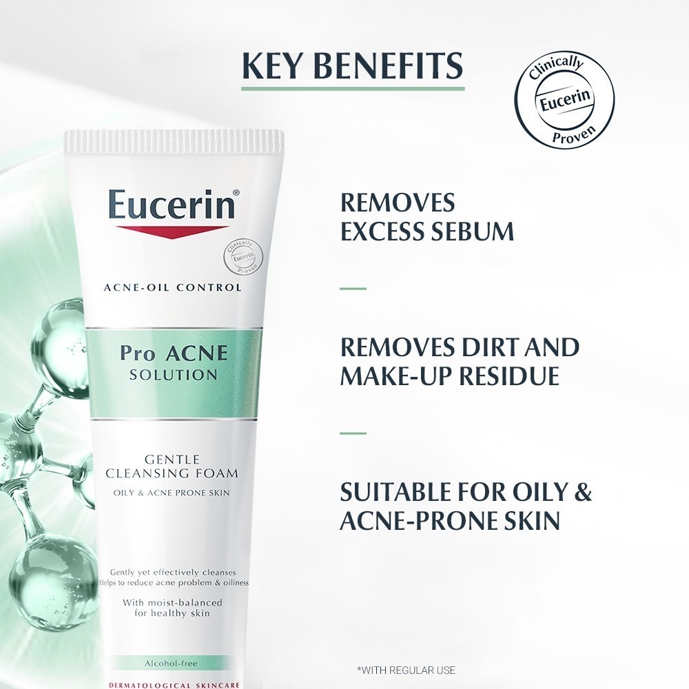Eucerin ProACNE Solution Cleansing Foam 150G | Cleanser | Acne Prone ...