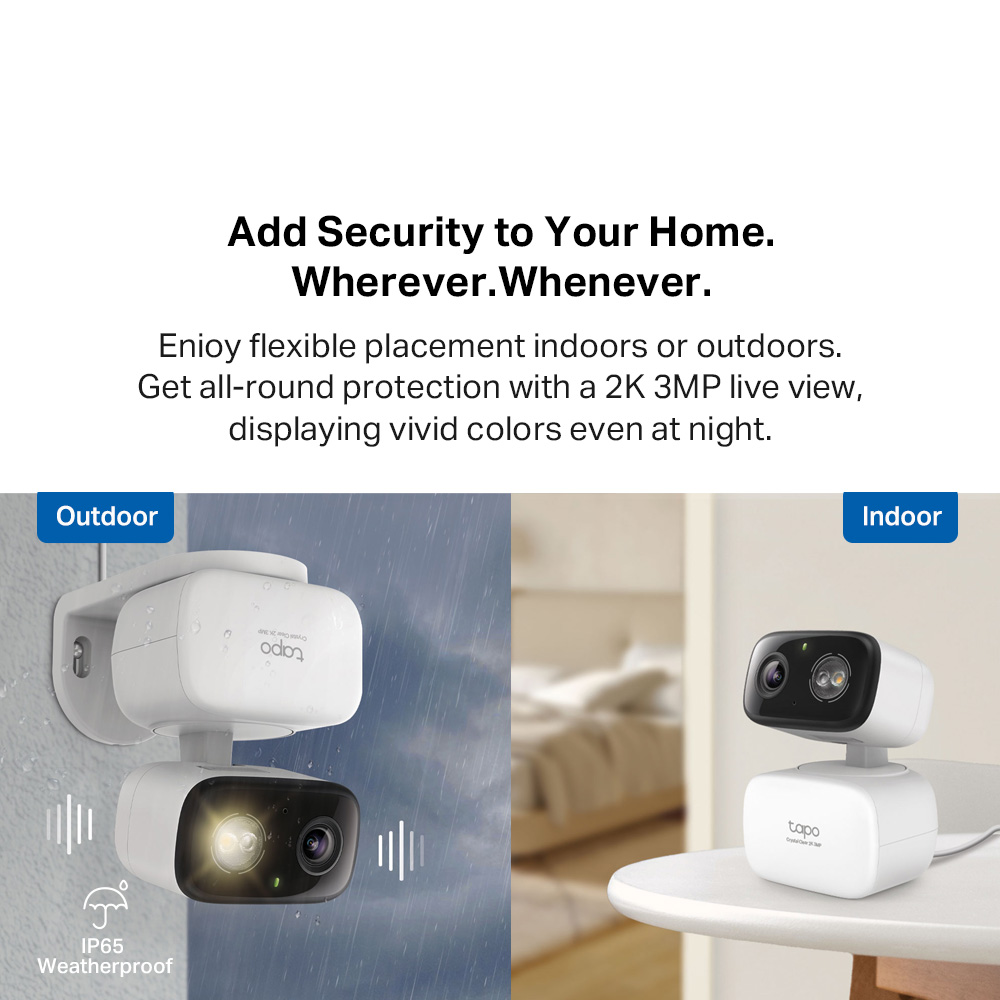 TP-Link Tapo C216 2K 3MP Pan/Tilt WiFi Security Camera Full-Color Night ...