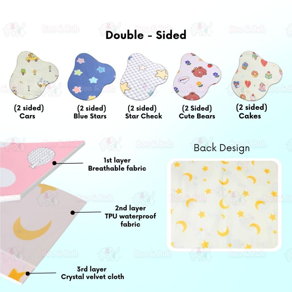 Boo&Bub Washable Baby Diaper Changing Mat Baby Urine Mat Waterproof ...