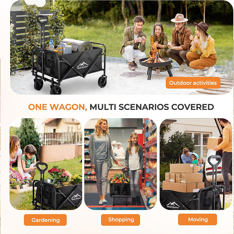 WTHB 400L Outdoor Wagon Trolley Heavy Duty Foldable Camping Cart ...