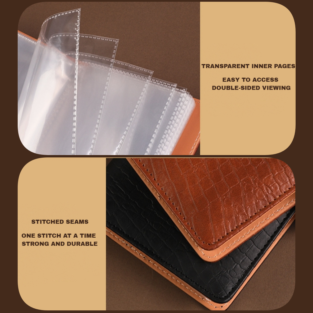 100 Envelope Challenge Binder PU Crocodile Leather Waterproof Large ...