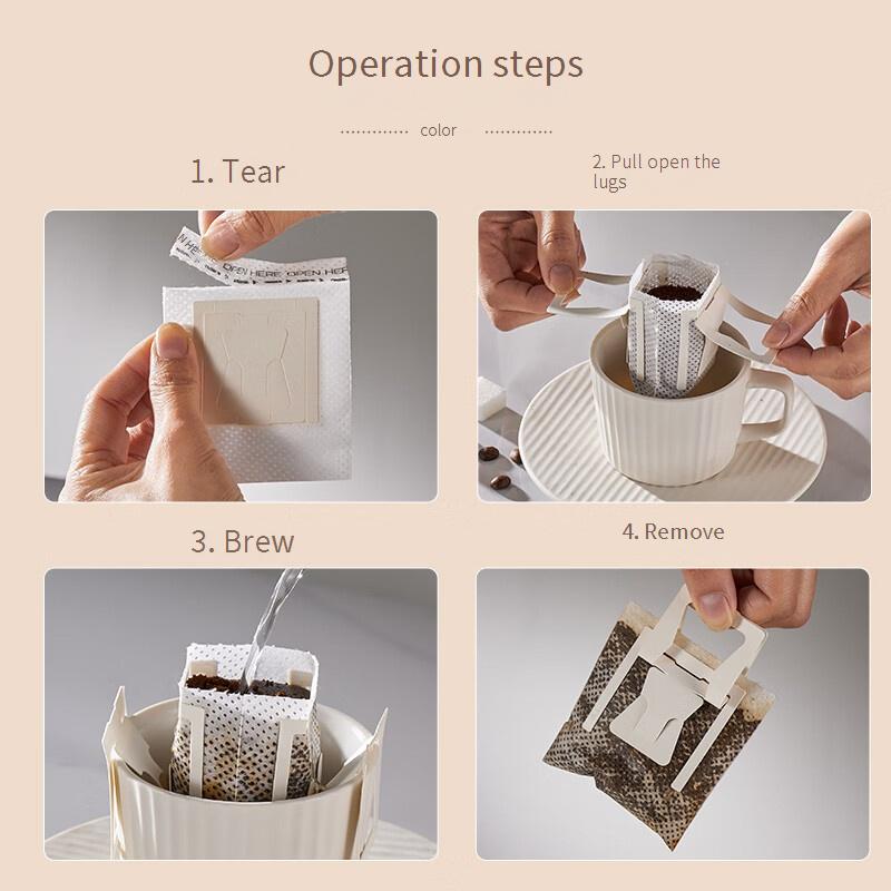 50 pcs Coffee Filter Drip Bag Portable Hanging Ear Drip Coffee Filters ...