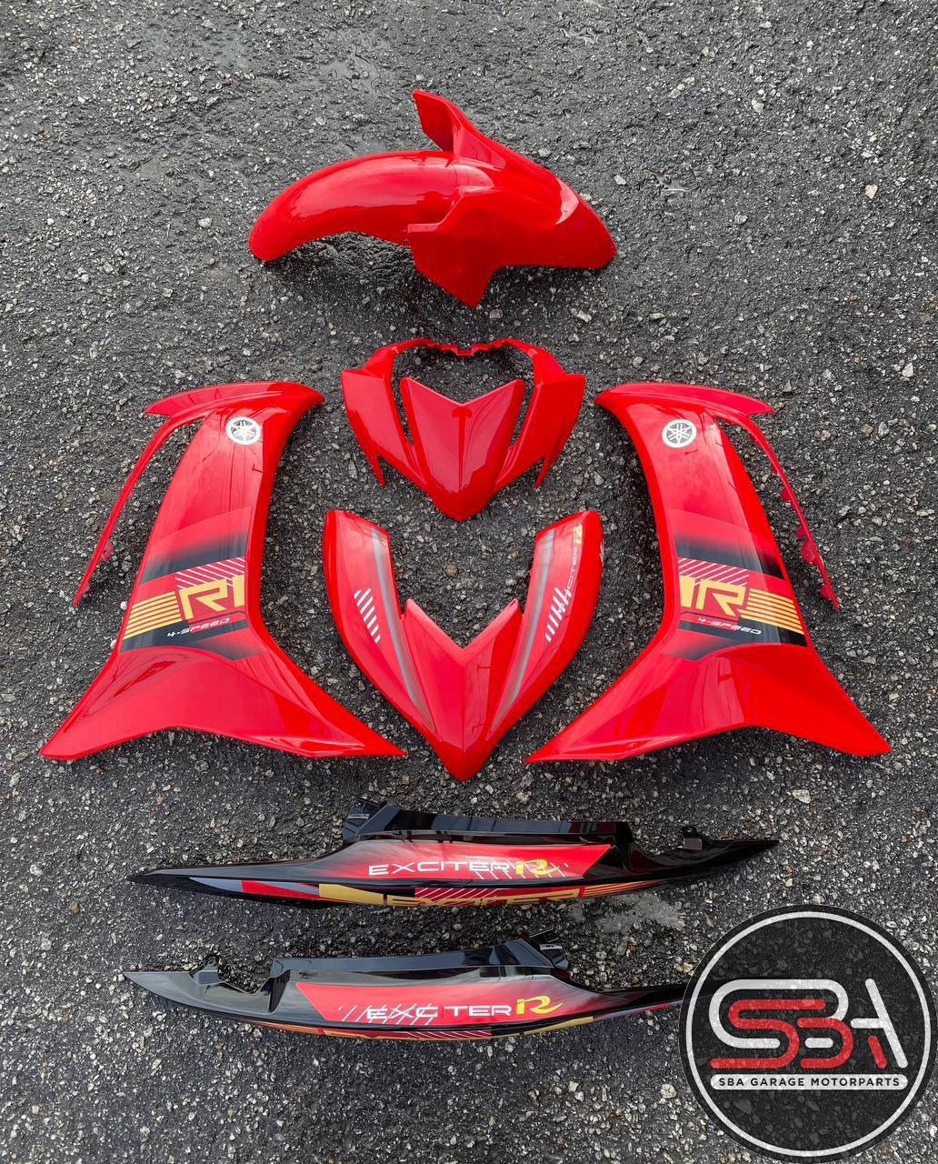 MOTORCYCLE COVERSET BODYSET LC135 LC V8 EXCITER R MERAH RED IRONMAN L8 ...
