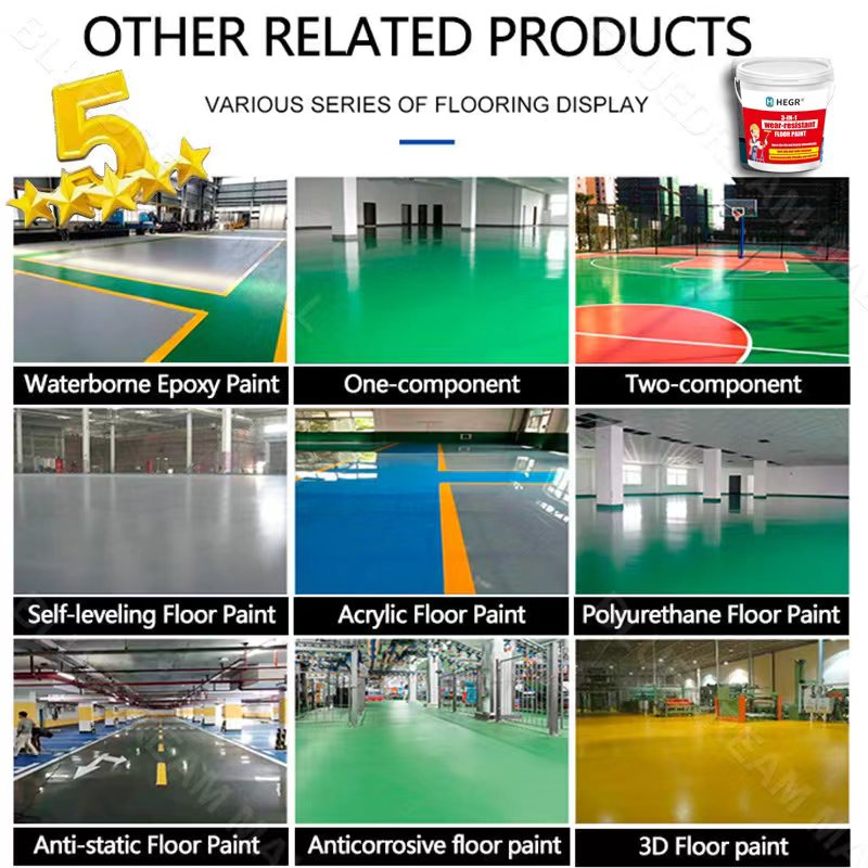 Epoxy Colored Sand Floor Paint self-leveling epoxy floor coating Safe ...