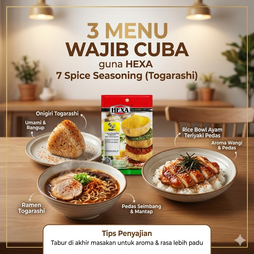HEXA 7 Spice (Togarashi) Seasoning 50gm Serbuk 7 Rempah Togarashi ...