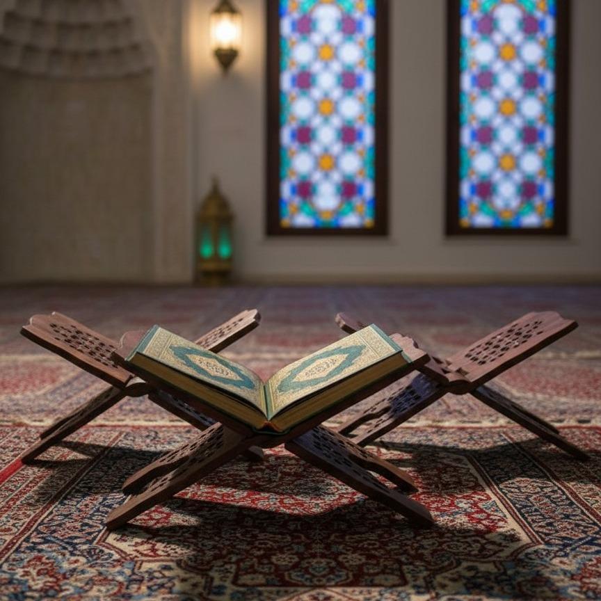 Rehal Handcrafted Elegant Wooden Rehal Foldable Quran Stand & Islamic ...