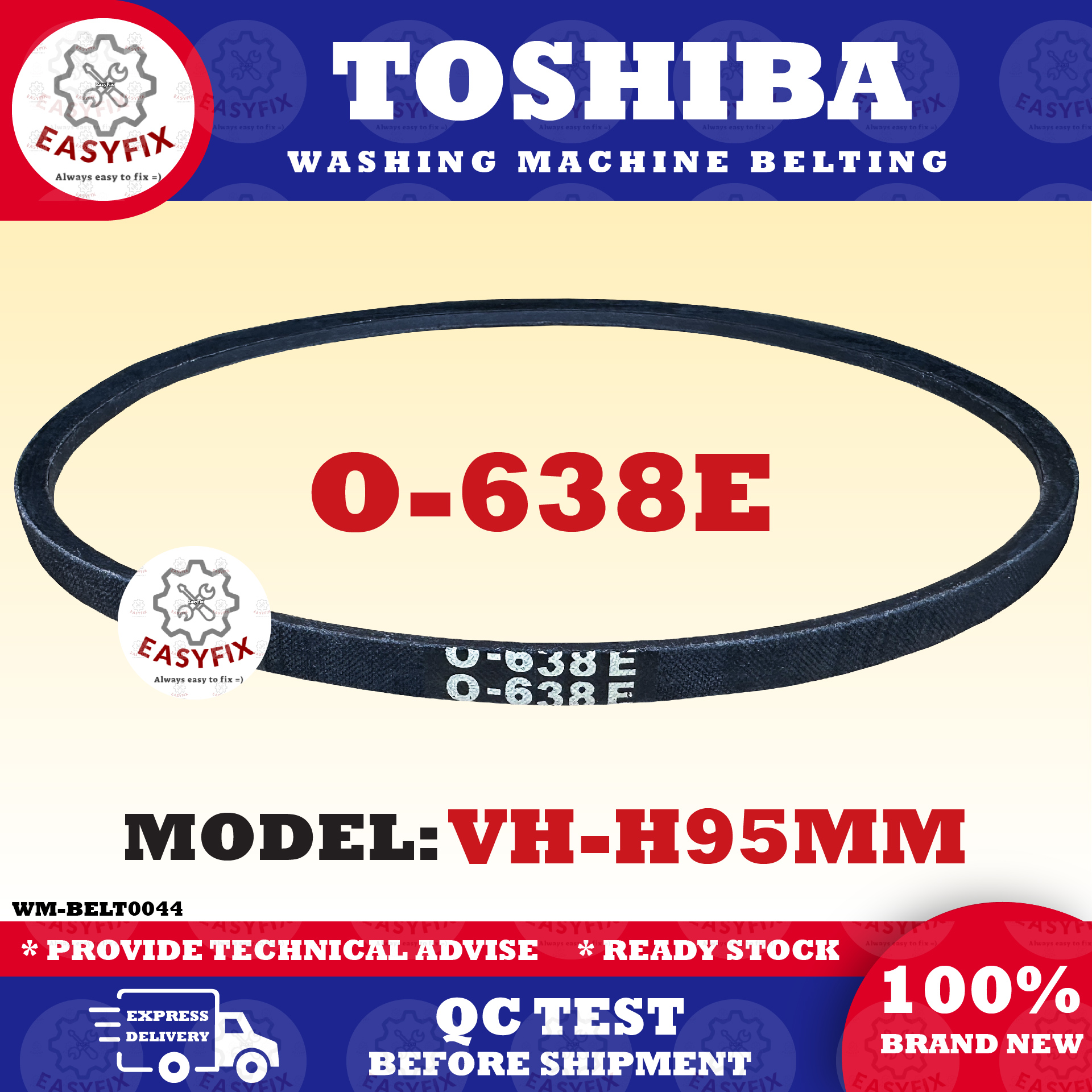 VH-H95MM TOSHIBA WASHING MACHINE BELTING GEARBOX BELTING BELT O-638E ...
