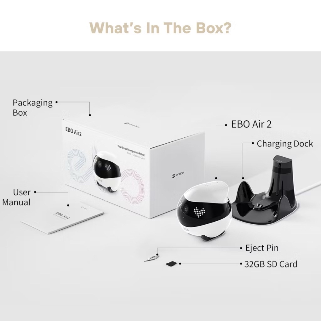 EBO AIR 2 your smart companion Robot cat CCTV pet moveable cctv ...