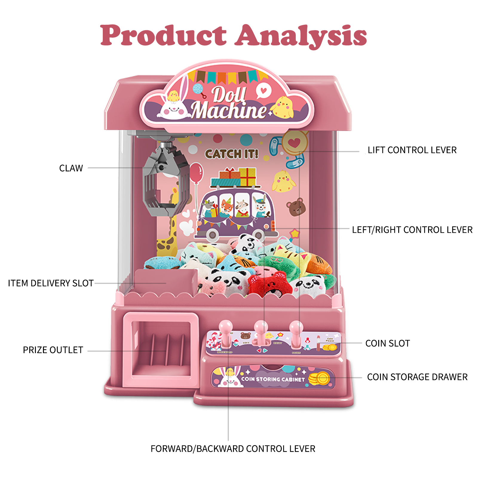 Kids Claw Machine Toys Kids Large Claw Machine Children Birthday Gift ...