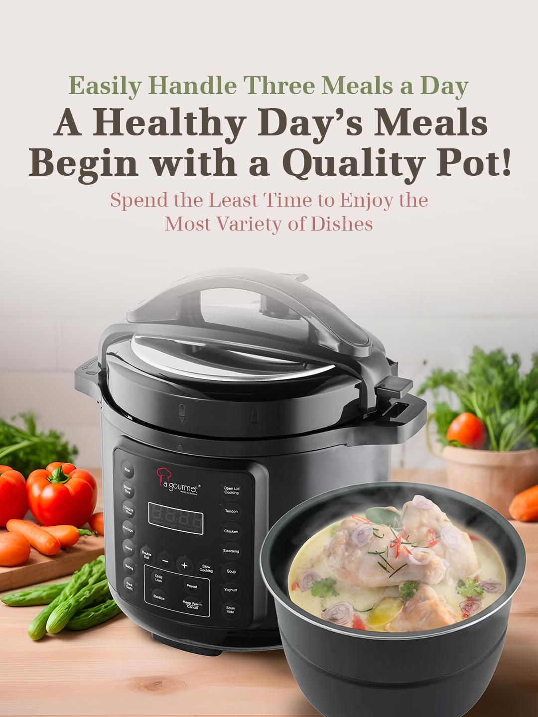 La gourmet (NEW) 4L Healthy Pressure Cooker with Ceramic non-stick ...