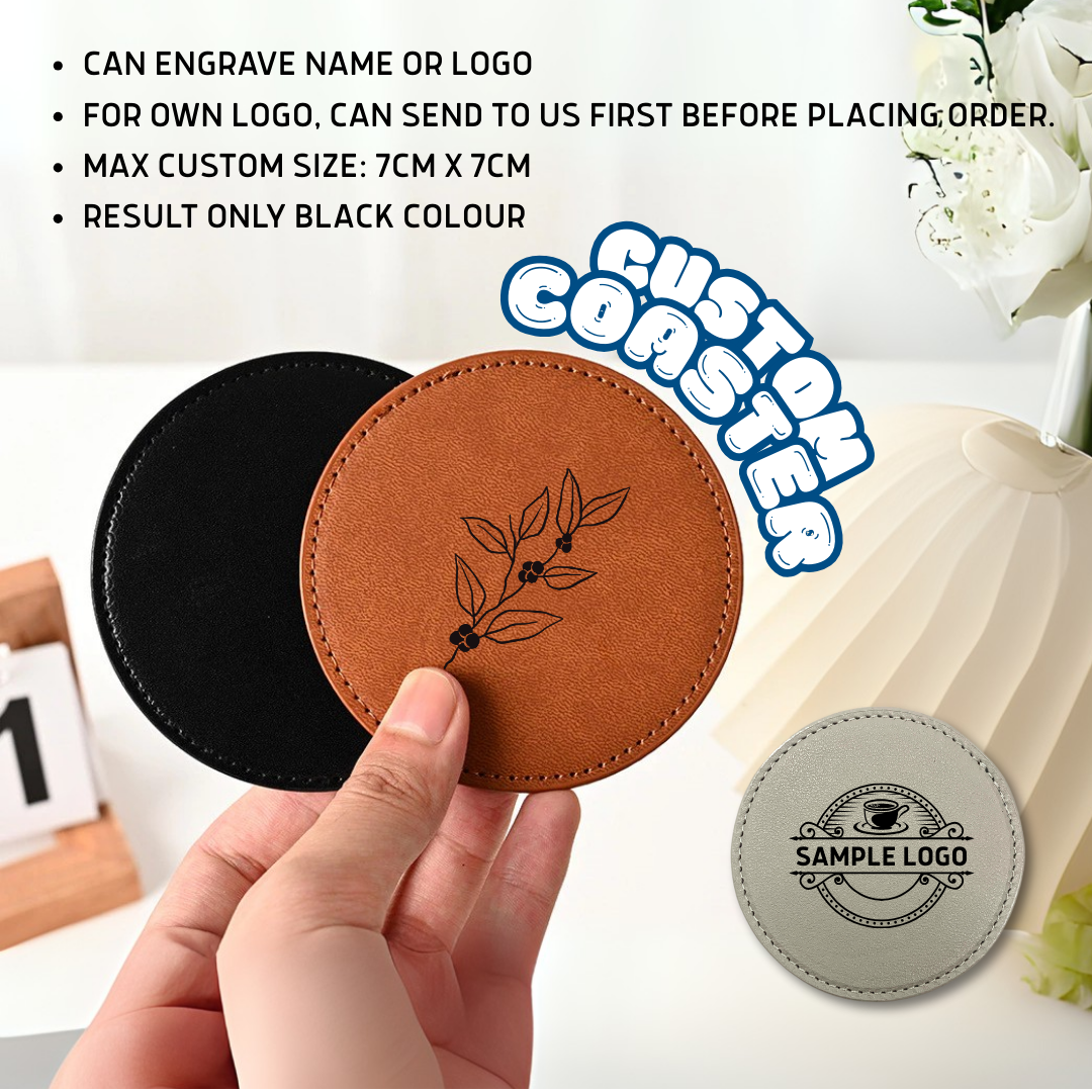 Steady Sip Leather Coaster Cup Round Coaster Waterproof Coaster Cup ...