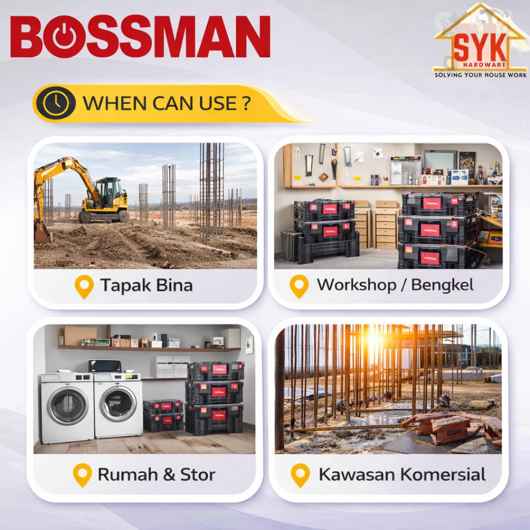 SYK Bossman 5 in 1 Tool Box BEZ6 Tool Box Heavy Duty Storage L Box ...