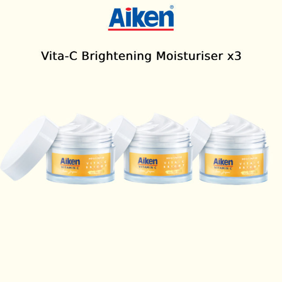 Aiken Vita-C Brightening Gel Texture Moisturiser (40g x 3) | Shopee ...