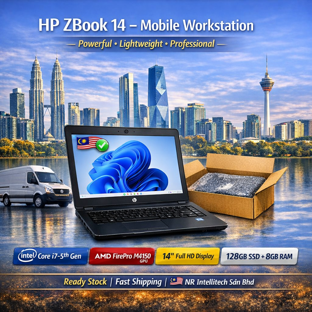 HP ZBook 14 Workstation|Intel Core i7 5th Gen|8GB RAM 128GB SSD|14″ FHD ...