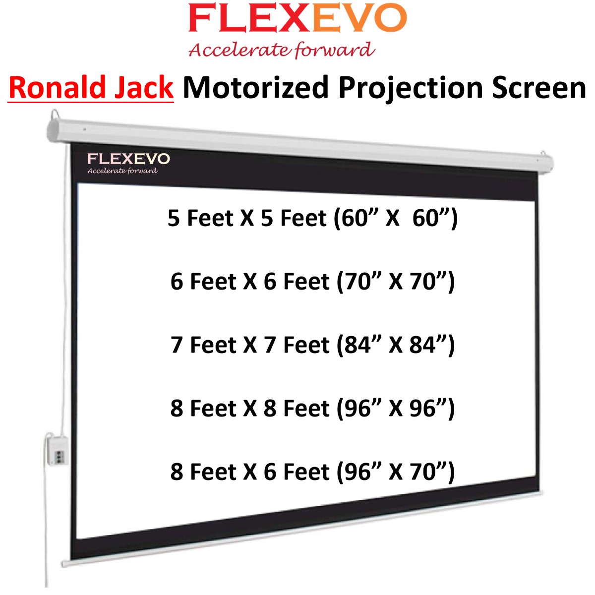 Motorized Projection Screen Ronald Jack Matte White 5X5 6X6 7X7 8X8 8X6 ...