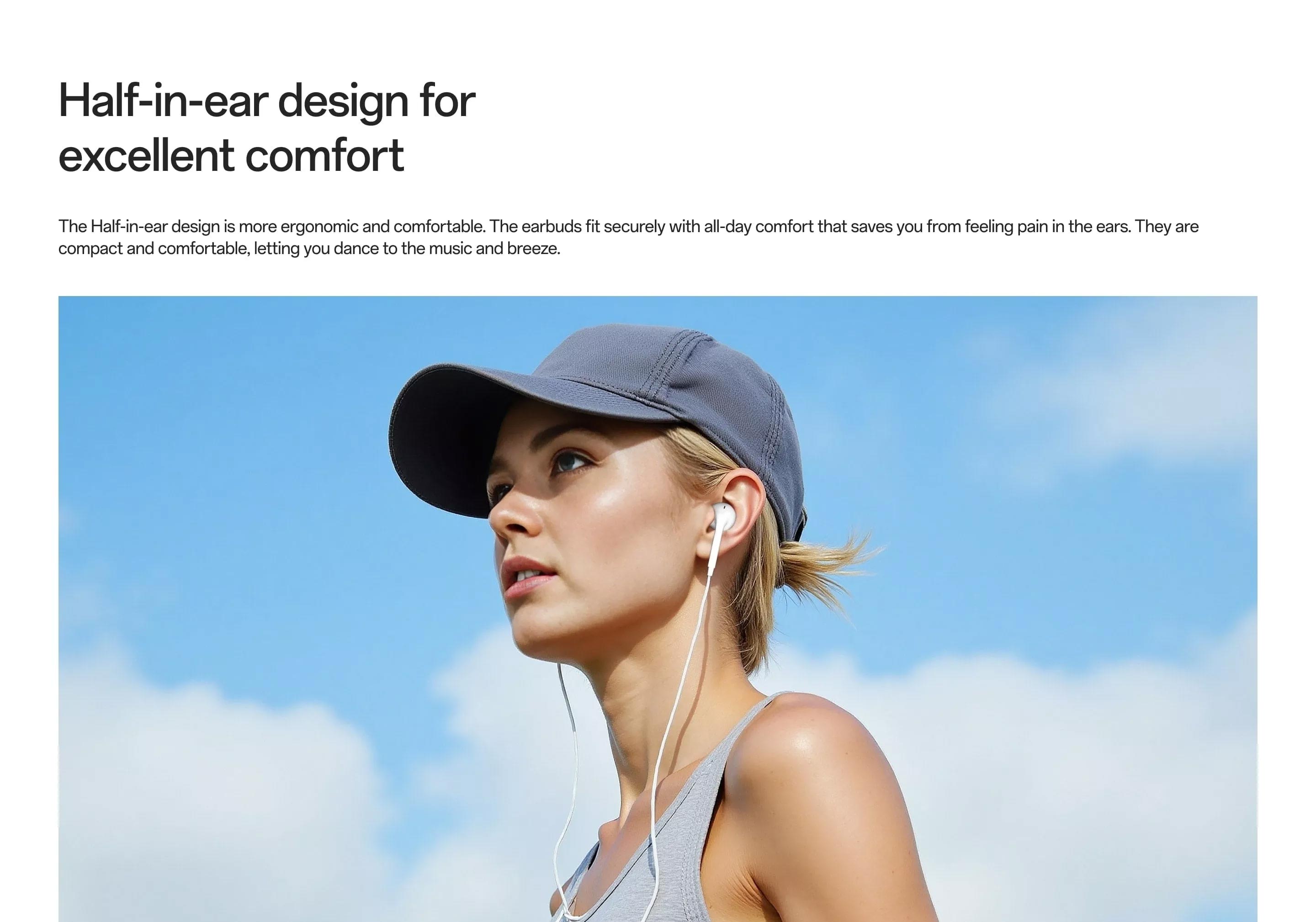 OPPO MH136 Type-C Half In-Ear Wired Earphones | Type-C Digital Version ...