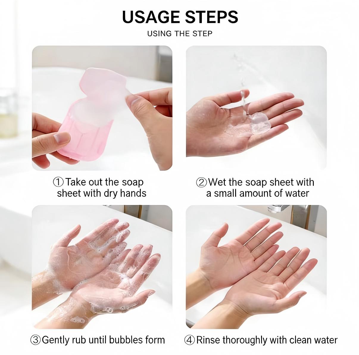Mini Portable Travel Soap Paper 20 Sheets - Dissolves in Water for ...