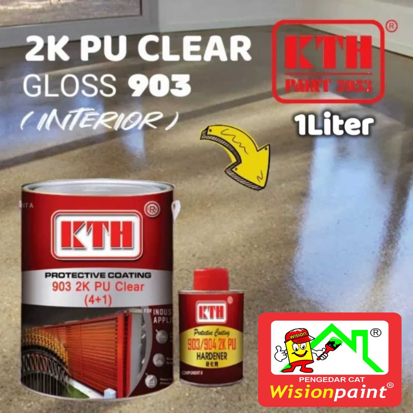 5L KTH EPOXY PAINT ( 5L 903 2K PU CLEAR 4+1 ) PROTECTIVE COATING CLEAR ...