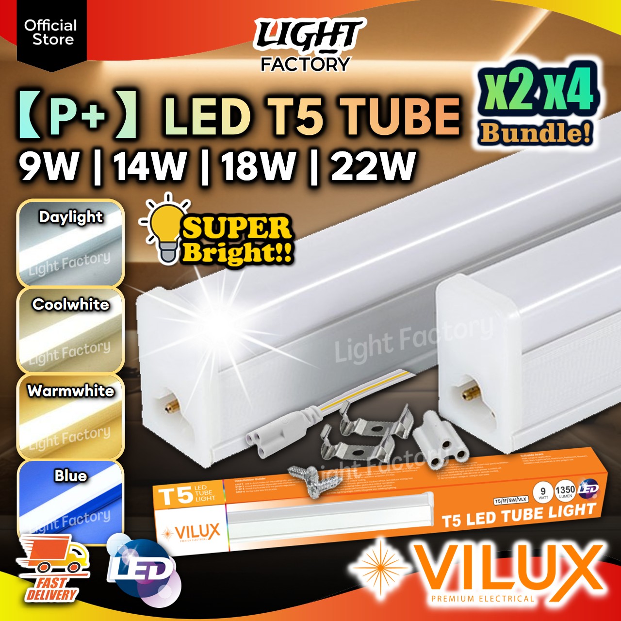 【2PCS/4PCS Set】SUPER BRIGHT LED T5 Long Tube Lighting Plaster Ceiling ...