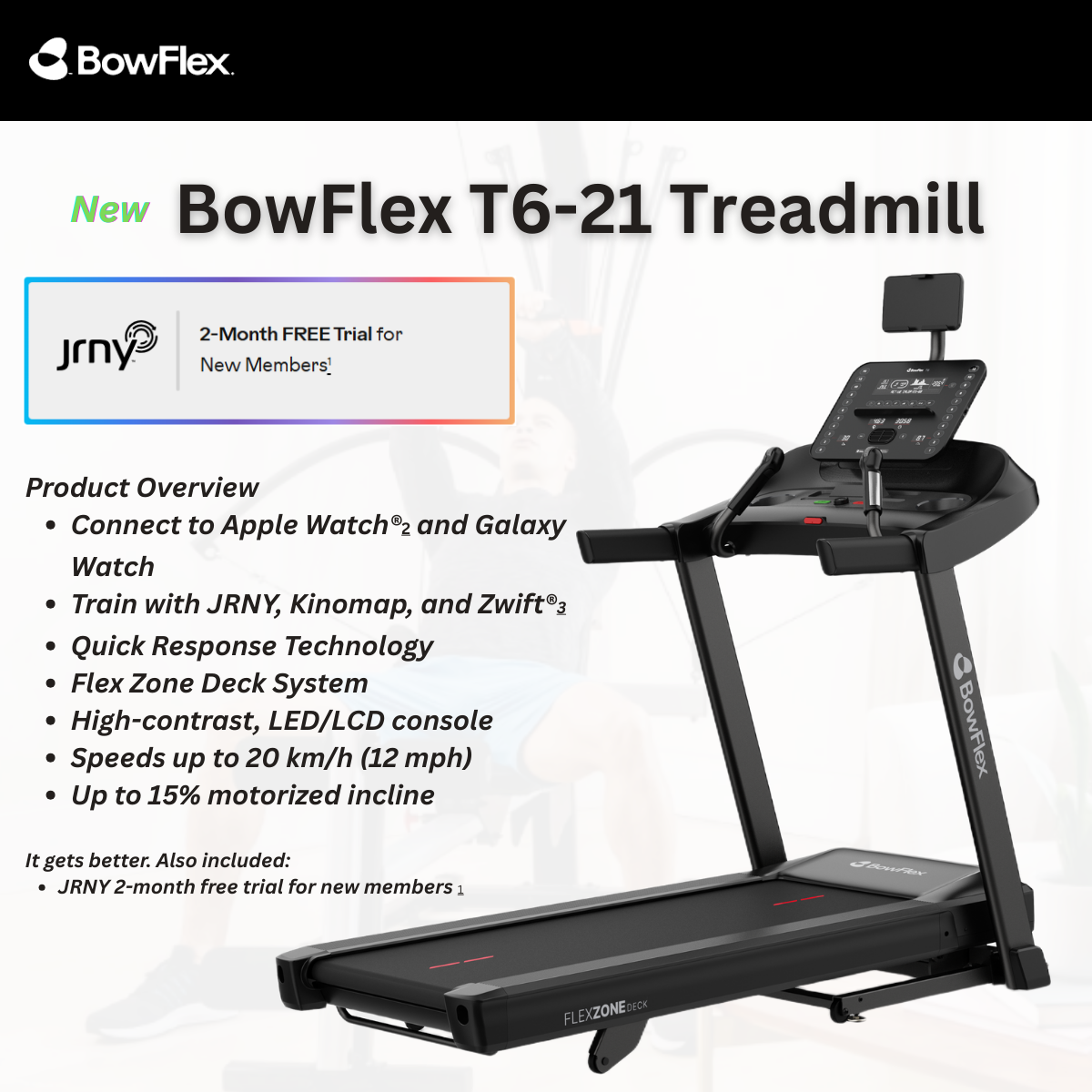 Johnson Fitness BowFlex T6 Treadmill (New Arrival~Online Exclusive ...