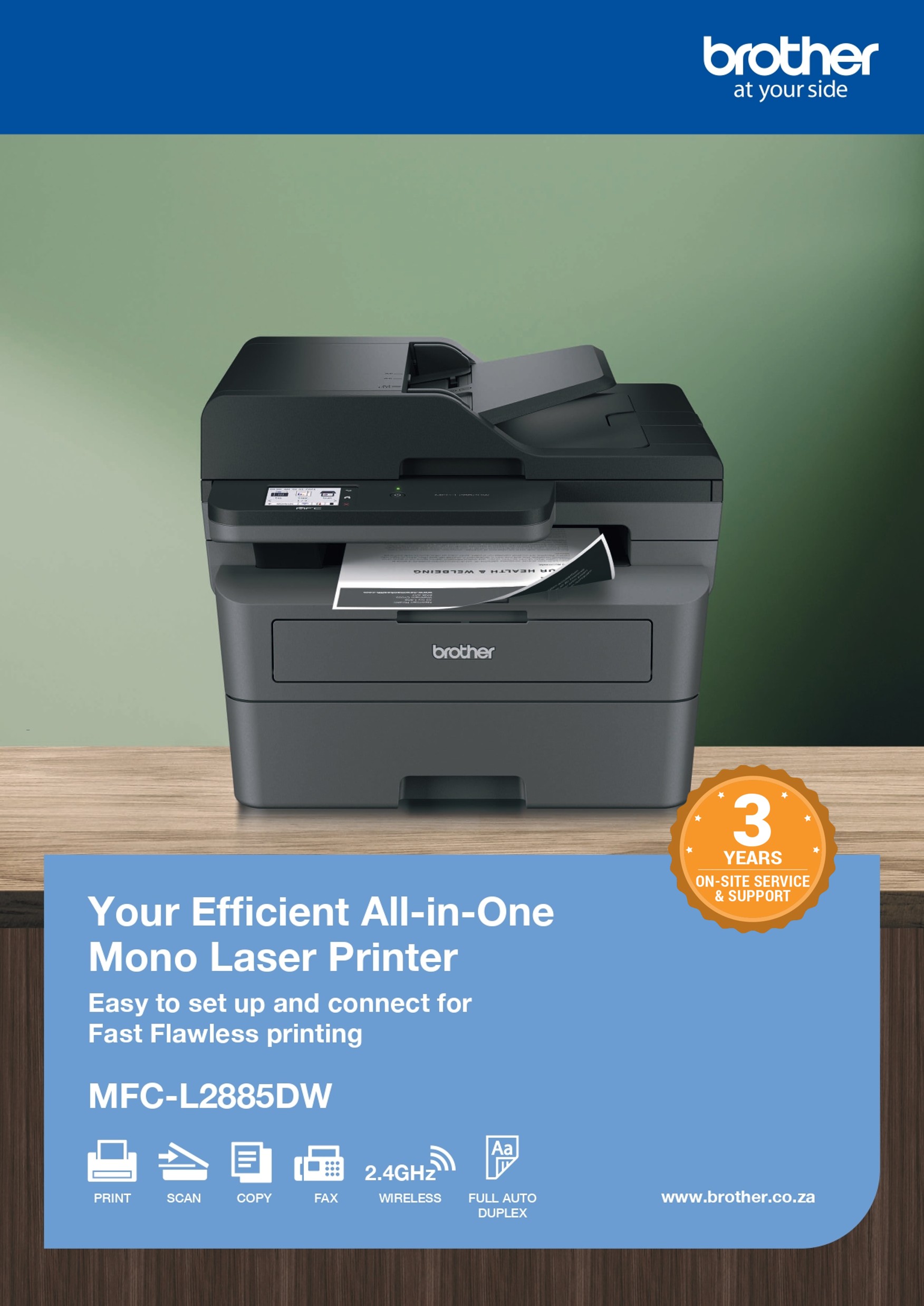 Brother MFC-L2885DW 4in1 A4 Monochrome Laser Printer Auto Duplex Print ...
