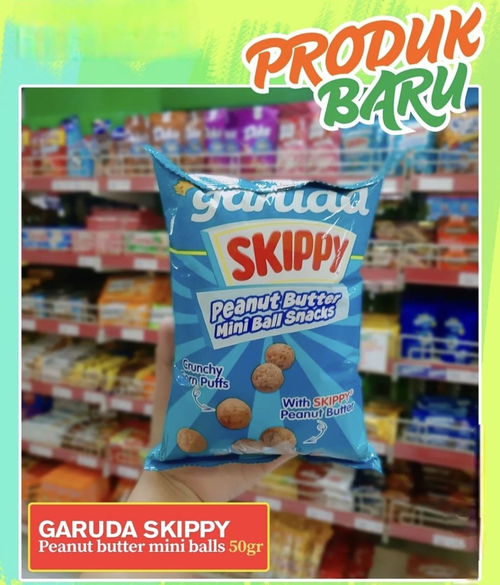 Garuda Skippy Peanut Butter Mini Ball Snacks [50g] Crunchy Corn Puffs ...