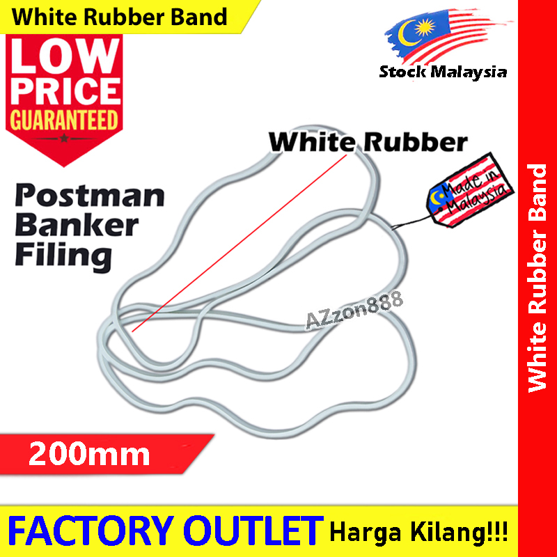 Rubber Band White Postman Office Stationery Bank Gelang Getah 白色橡皮筋 ...