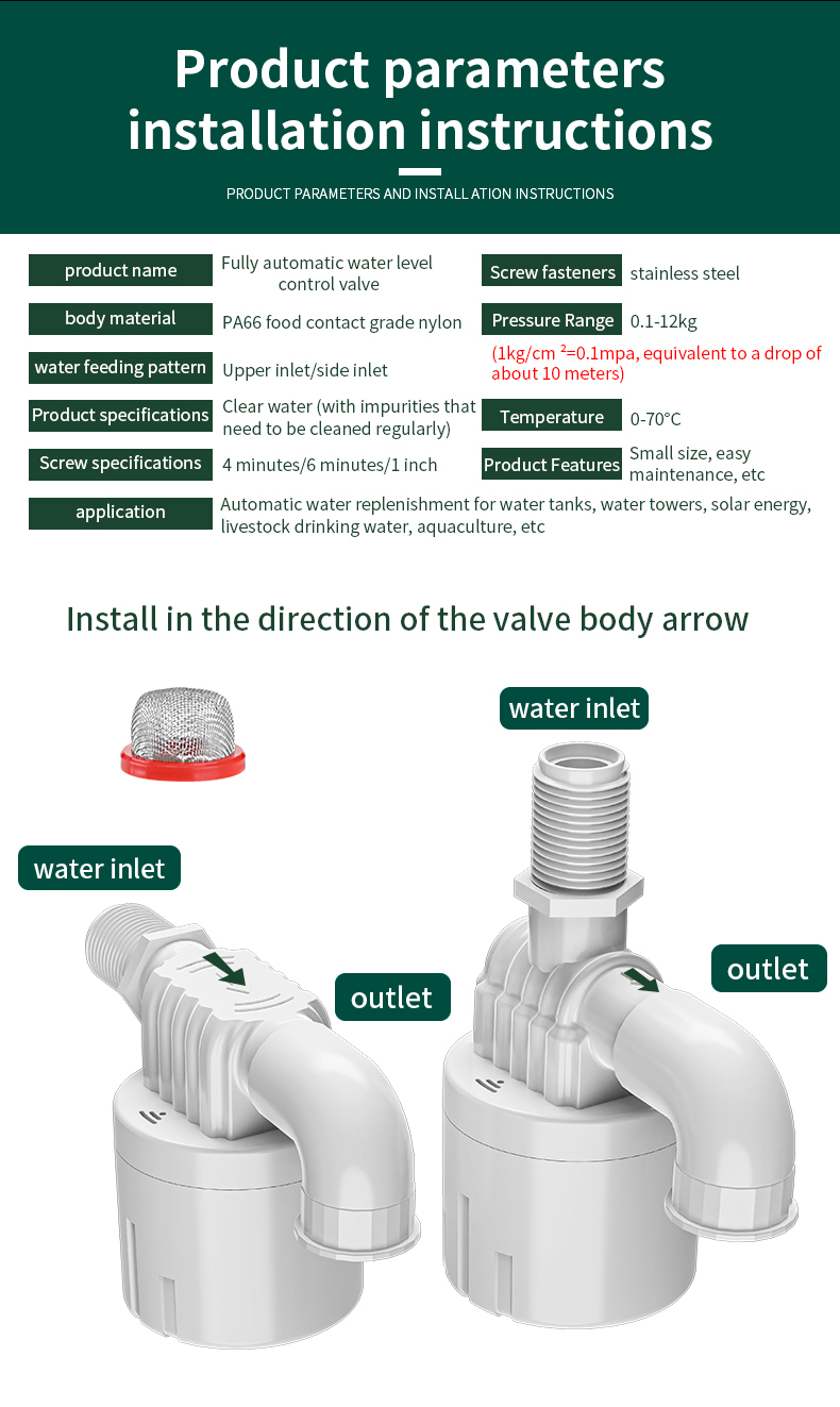 Automatic Water Level Control Valve | Float Valve 1/2" 3/4" for Tank ...