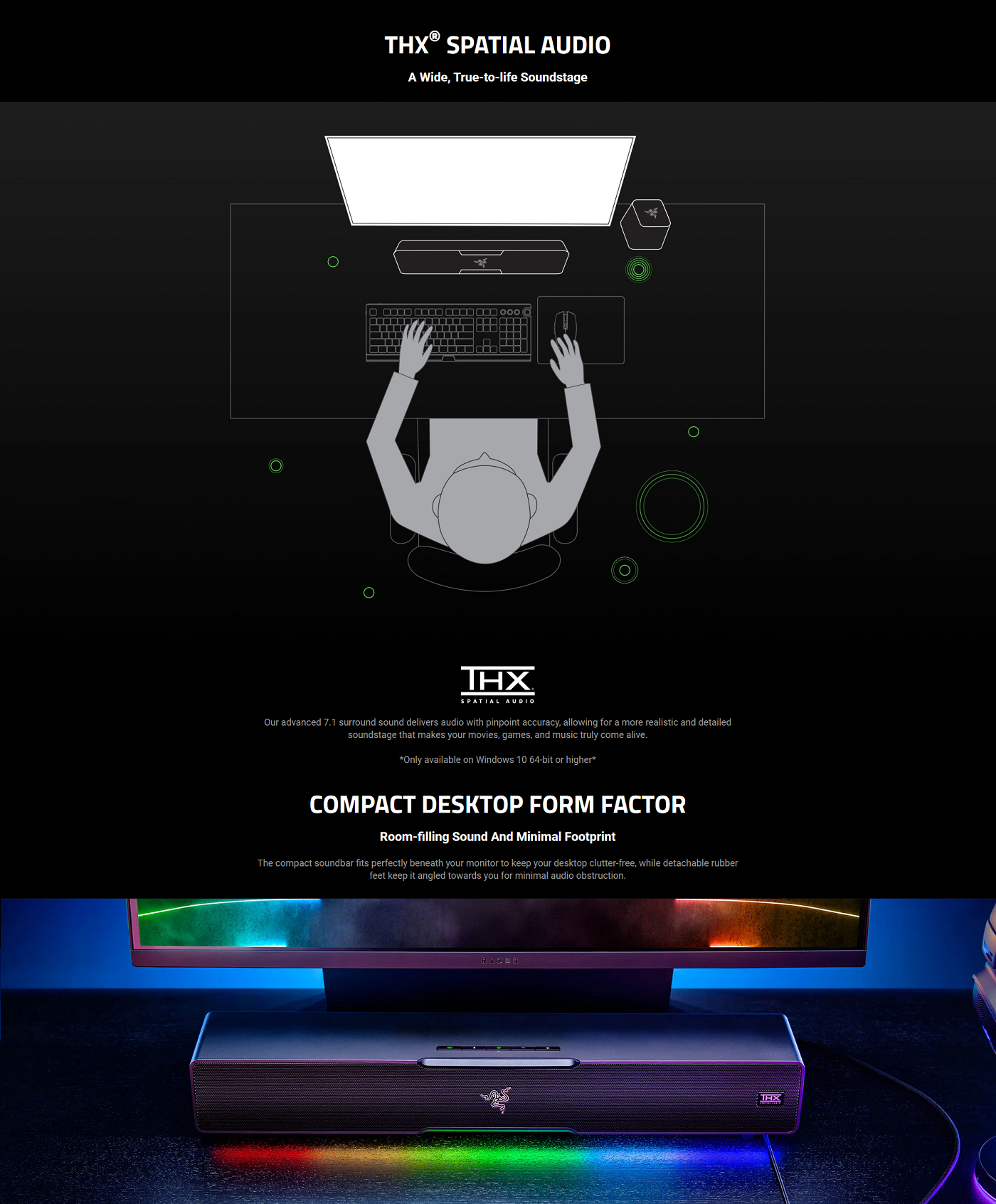 RAZER LEVIATHAN V2 PC GAMING MULTI-DRIVER PC SOUNDBAR WITH SUBWOOFER ...