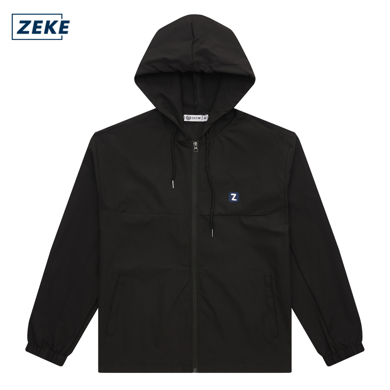 ZEKE C0047 Men's Waterproof Hooded Jacket Embroidered Logo Raglan ...