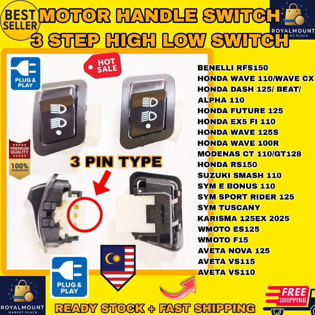 𝗗𝗢𝗨𝗕𝗟𝗘 𝗦𝗜𝗚𝗡𝗔𝗟 MOTOR MODENAS MR2 MR3 SM SPORT 110 HONDA WAVE 125 100R ...