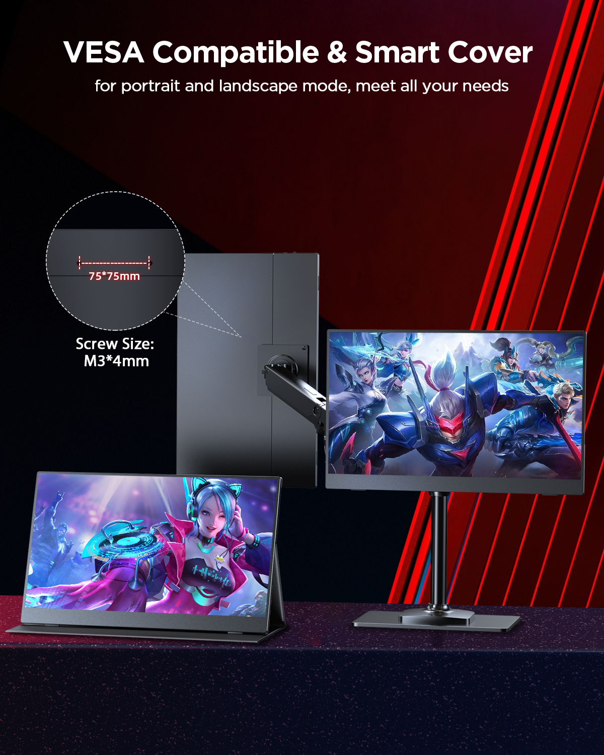 EVICIV【In stock】16inch 2K 120Hz/144Hz Portable Gaming Monitor 100% sRGB ...