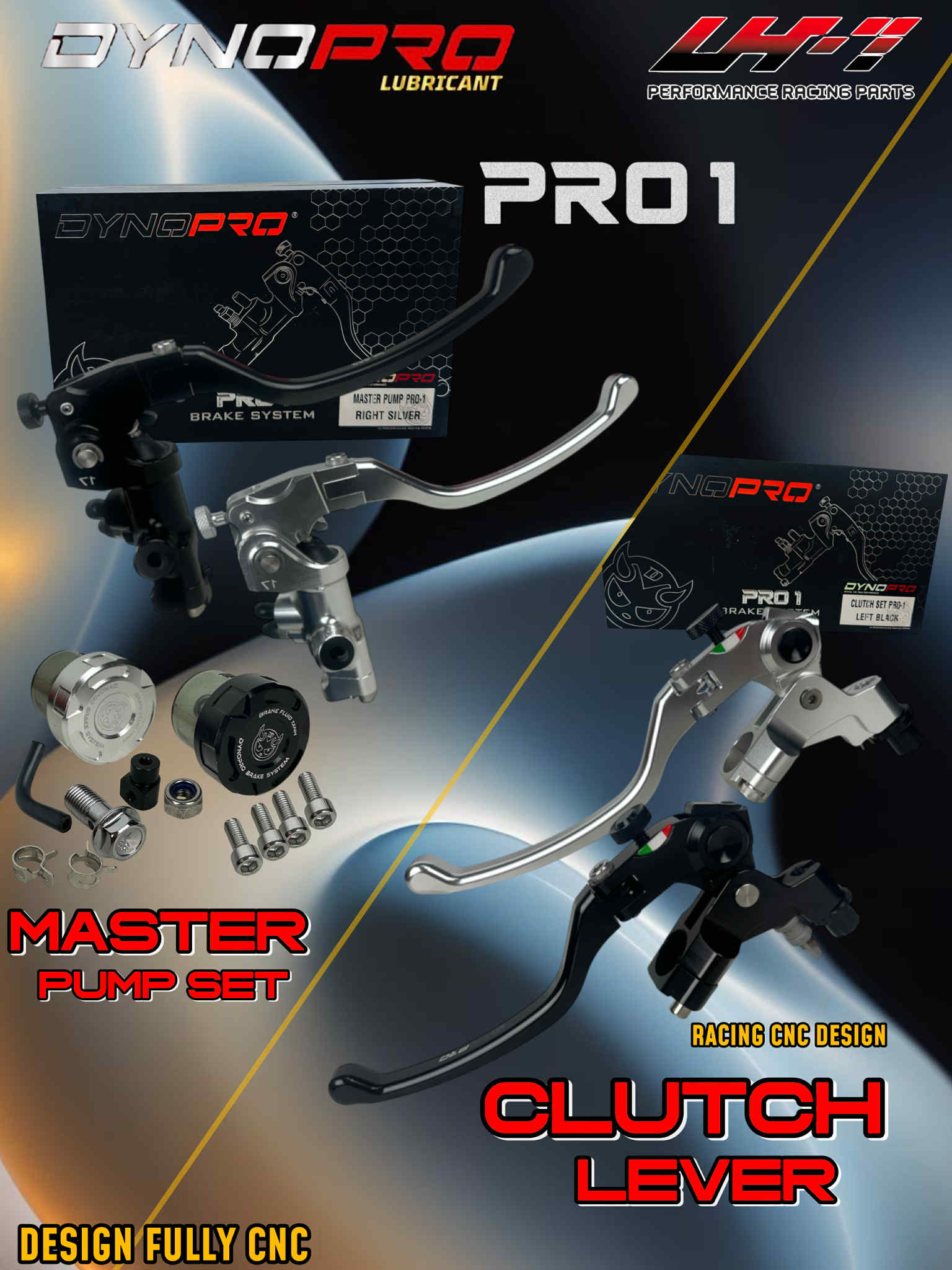 NEW MASTER PUM AND LEVER DYNOPRO CLUTCH SET LEFT SIDE / DYNOPRO MASTER PUMP PRO-1 RIGHT SIDE ...