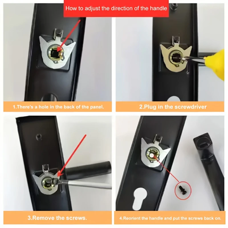 Black silent aluminum alloy door lock set, safe and silent, bedroom ...