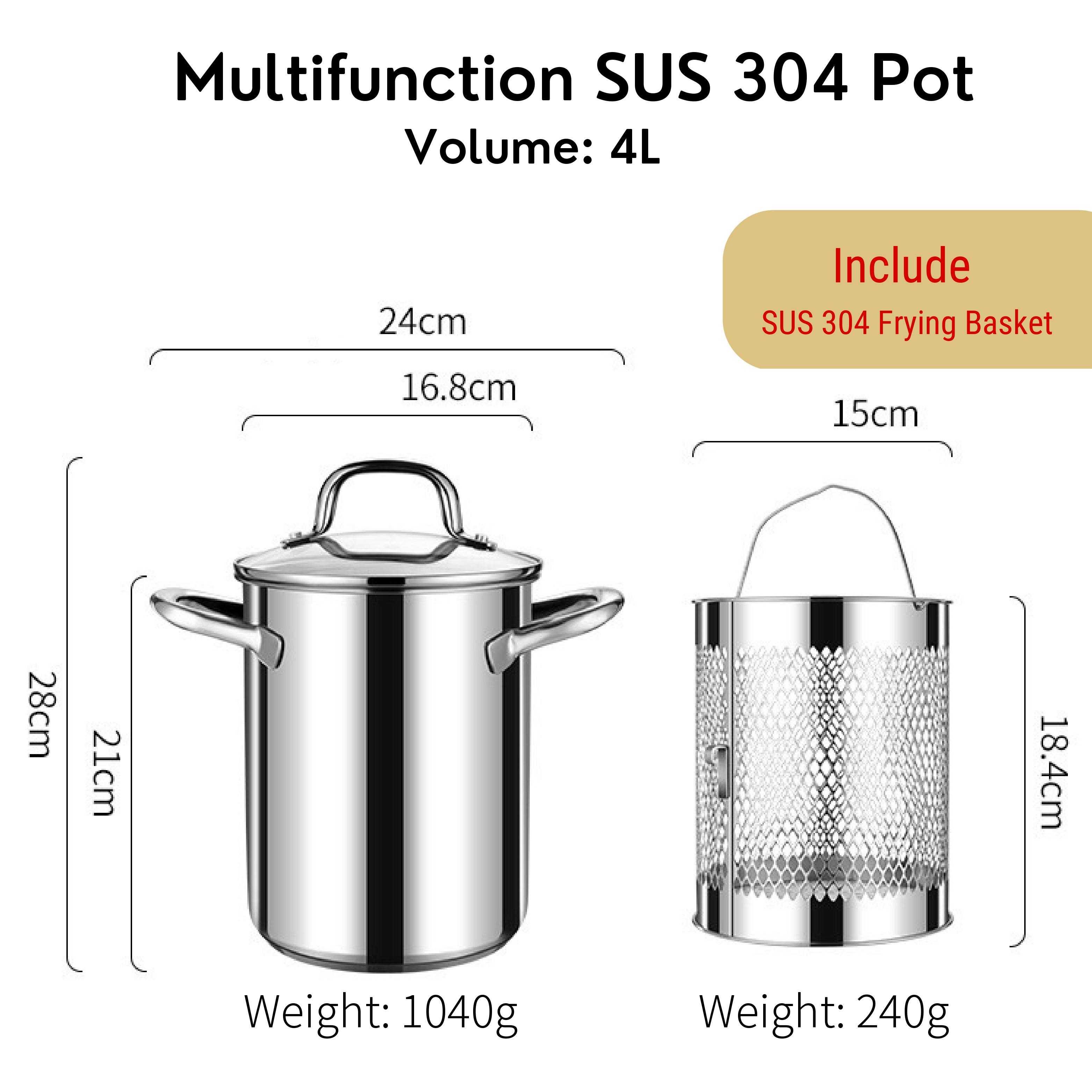 🔥 Clearance | SUS 304 316L Multifunction Frying and Stew Boiling Pot ...