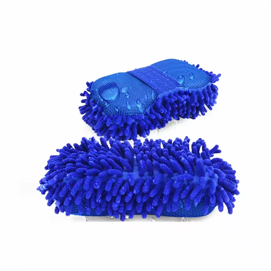 BMY Car Wash Sponge-Non-Scratch Wash Mitt-Two Sided Chenille Microfiber ...