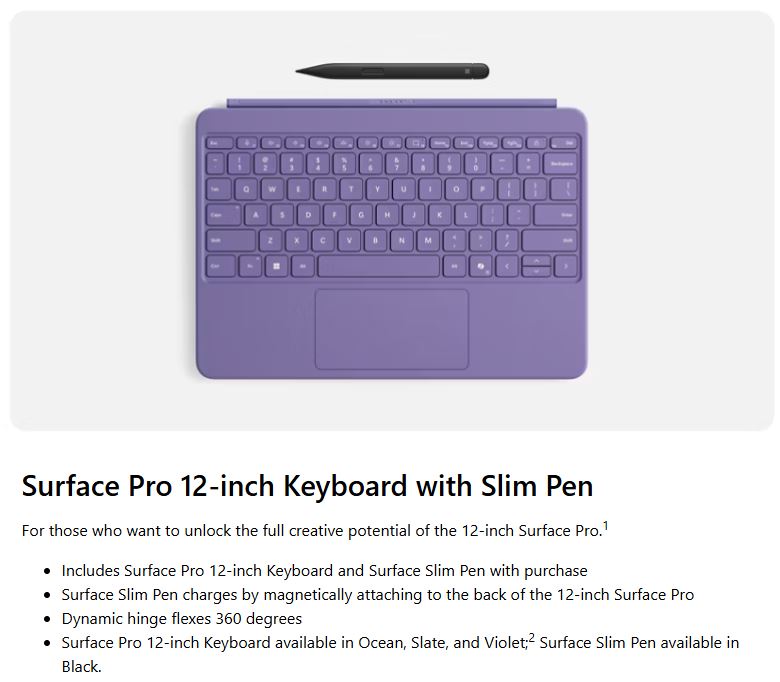 Surface Pro 12-inch Keyboard with Slim Pen - Slate - EP2-33047 / EP2 ...