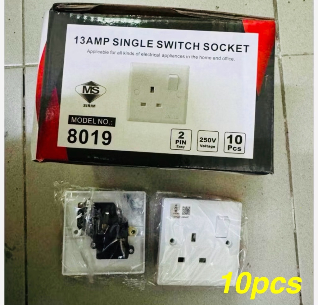 (10PCS) UMS 2913A / MARS 13A 1G Switch Socket Outlet/ 13A 1G Switch ...