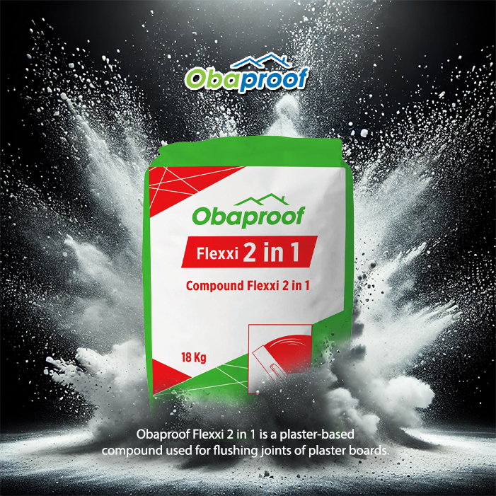 Obaproof Flexxi 2 in 1 plaster-based compound 2KG or 18KG used for ...