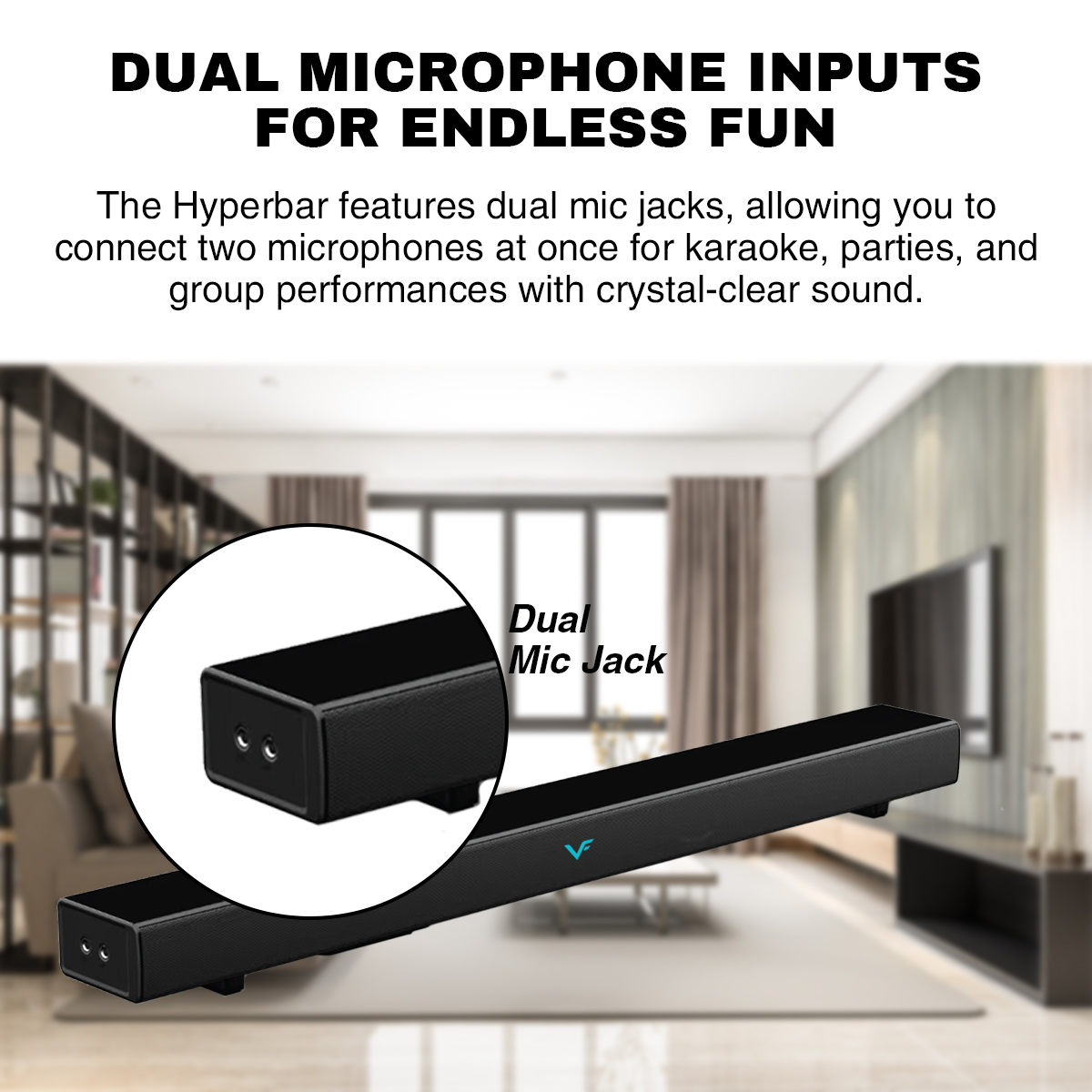 Vinnfier VF Hyperbar 3000 MAX TV 160W Karaoke Soundbar Speaker ...
