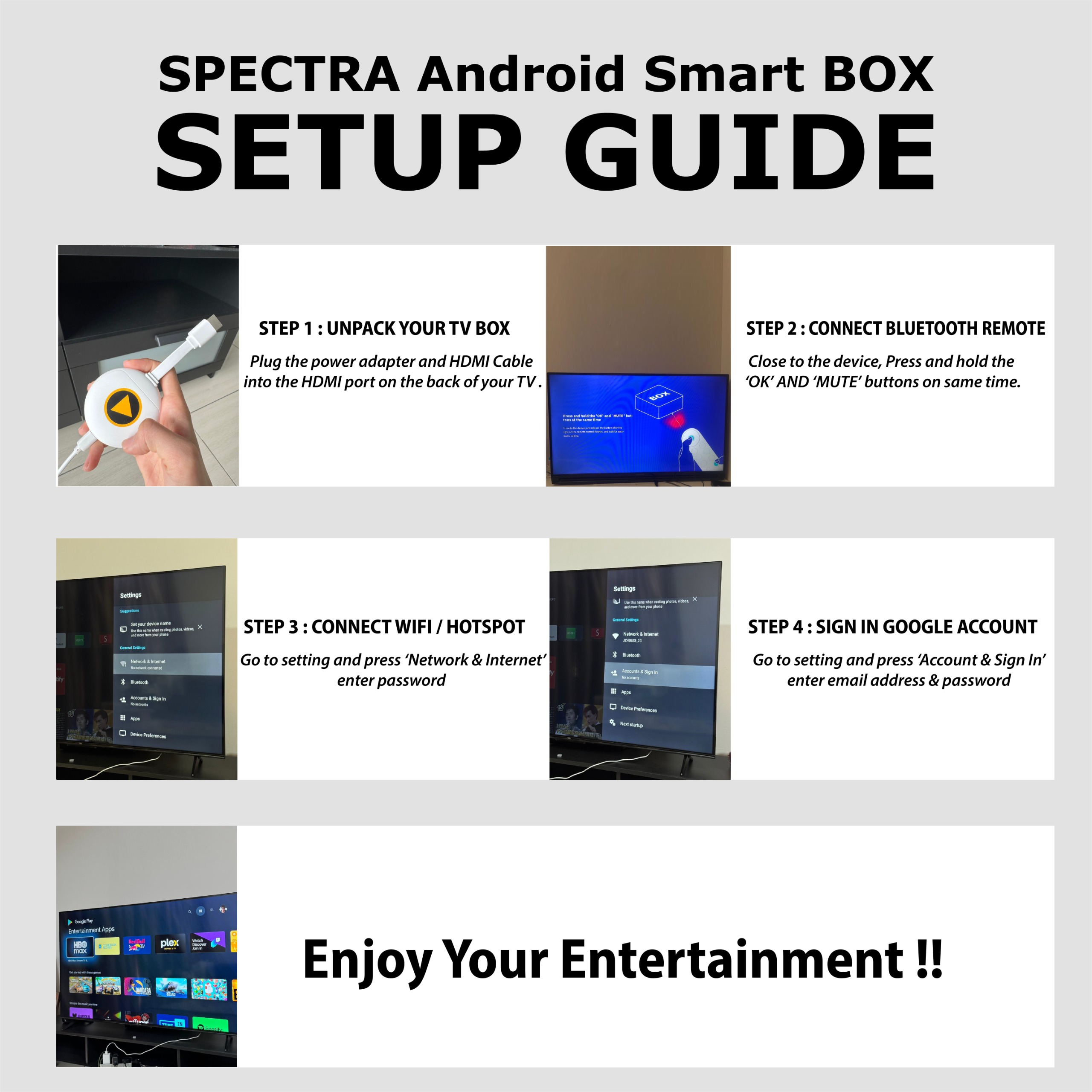 Spectra Your All in One Smart Box- 2GB RAM/16GB Rom, Bluetooth Remote ...