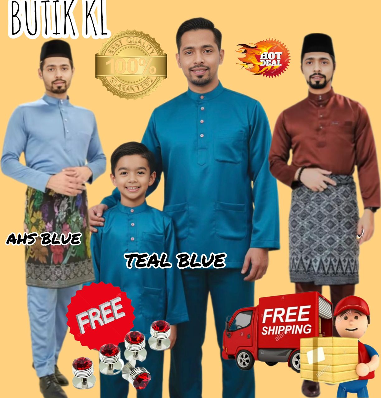 (Warna Baru 2026) Baju Melayu Dewasa & Budak (Premium Quality) Pearl ...