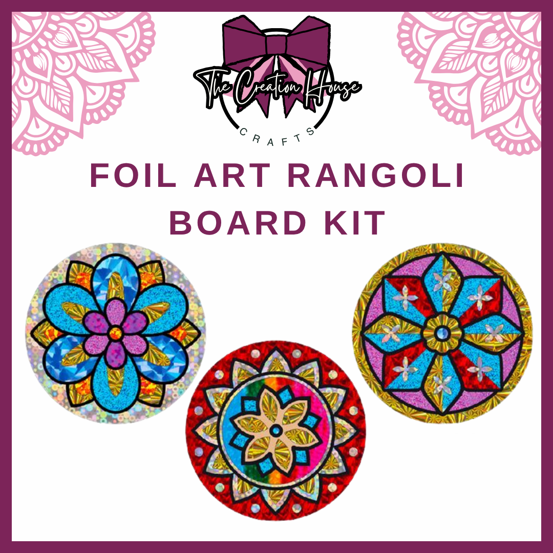 Deepavali Rangoli Foil Art Craft Kit for Kids | DIY Sparkling Rangoli ...