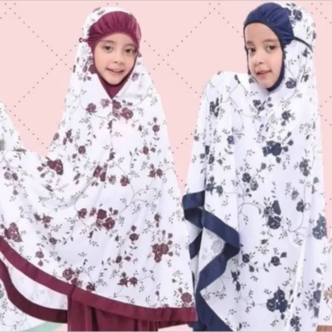 ***New Arrival***Telekung Printed Bunga Rose Budak UMAR (2 TO 12 TAHUN ...