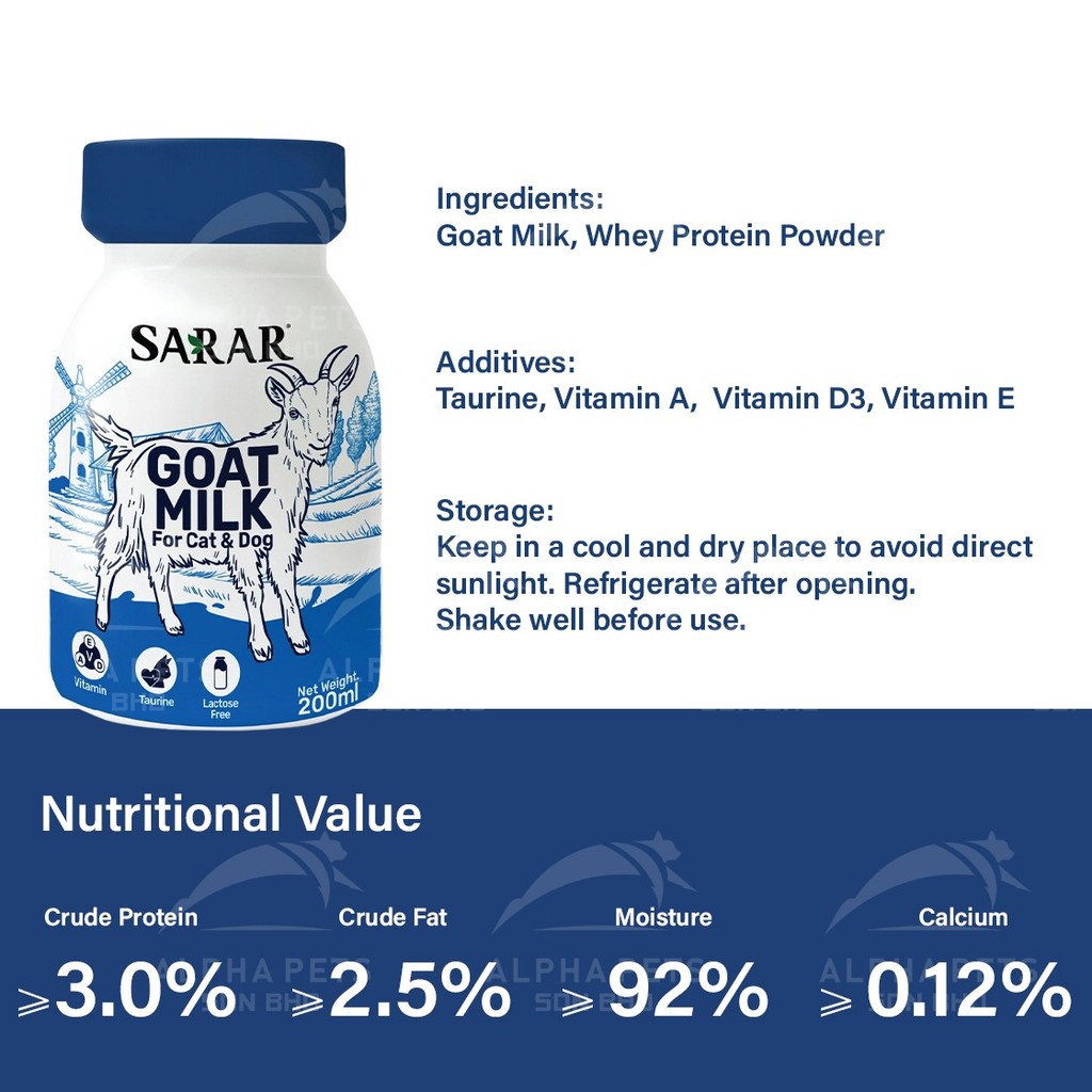 SARAR Goat Milk For Cat & Dog 200ML x 12 Bottle | Shopee Malaysia