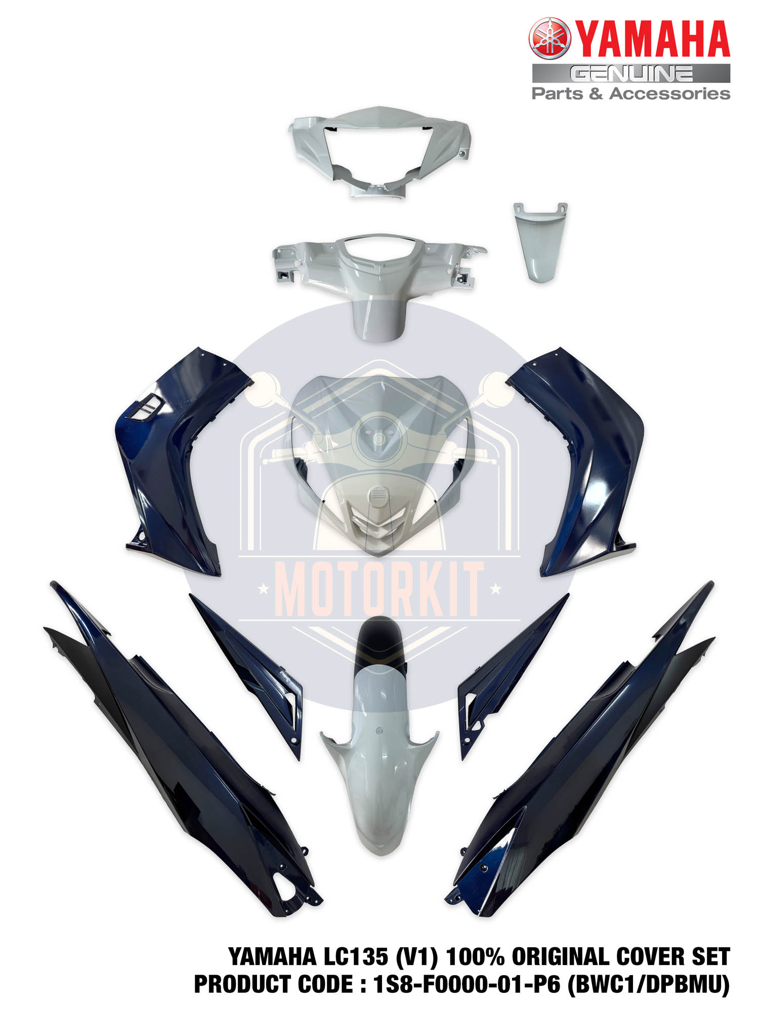 YAMAHA LC135 LC 135 135LC 135 LC V1 100% ORIGINAL HLY BODY COVER SET ...