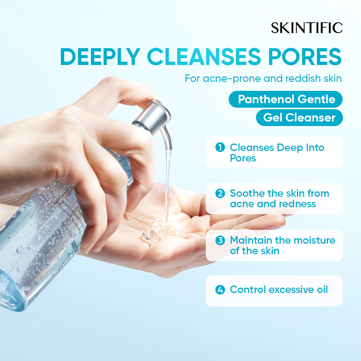 SKINTIFIC Skincare Set Makeup Removal Facial Cleanser Wash Gel ...
