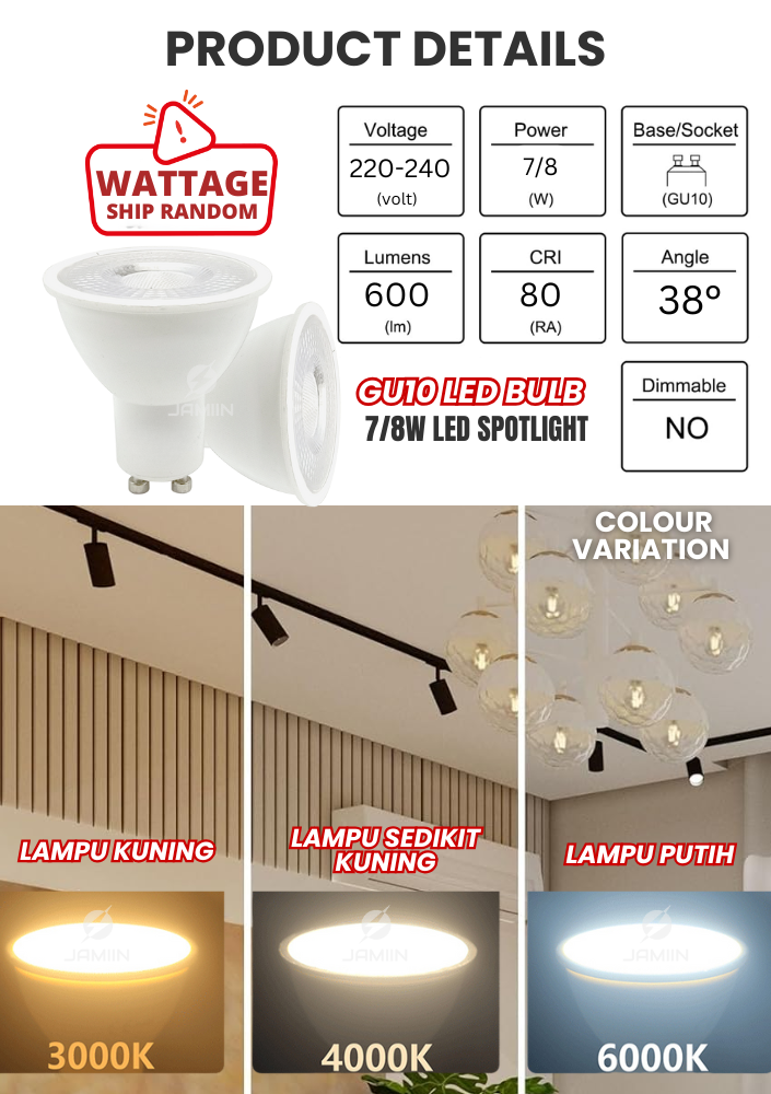 GU10 7/8W LED Bulb Spotlight Track Light Tracklight Eyeball Ceiling ...